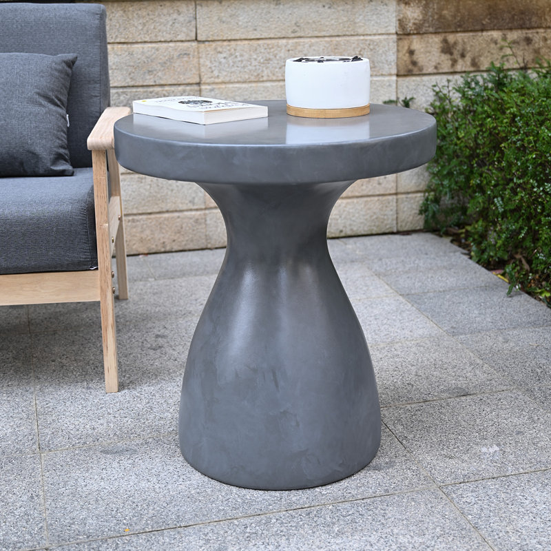 Ebern Designs Modern minimalist dark grey side table | Wayfair